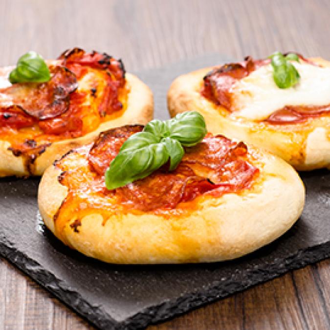 Mini Pizzas with Goat’s Cheese & Sunblush Tomatoes